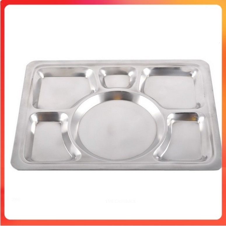 6 Rectangular Mess Tray Compartments Divided Plate / Divided Plate / 6 ...