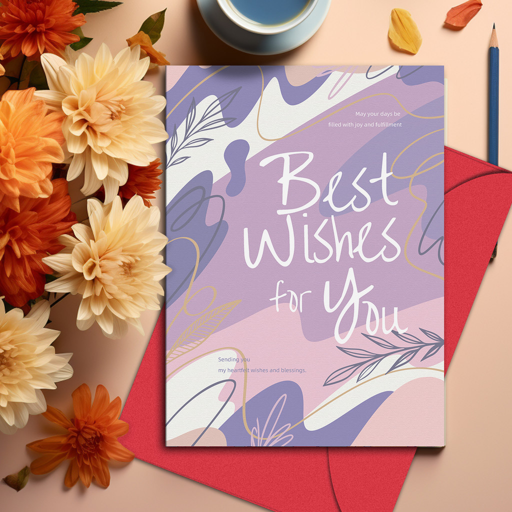 22 x 30 cm Large A4 Size Best Wishes for You Greeting Card with Pearlescent Envelope | Shopee ...