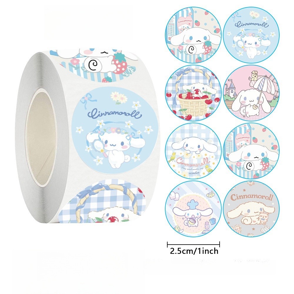 500PCS/Roll Cute Sanrio Cinnamoroll Sealing Stickers for Helmet Bicycle ...