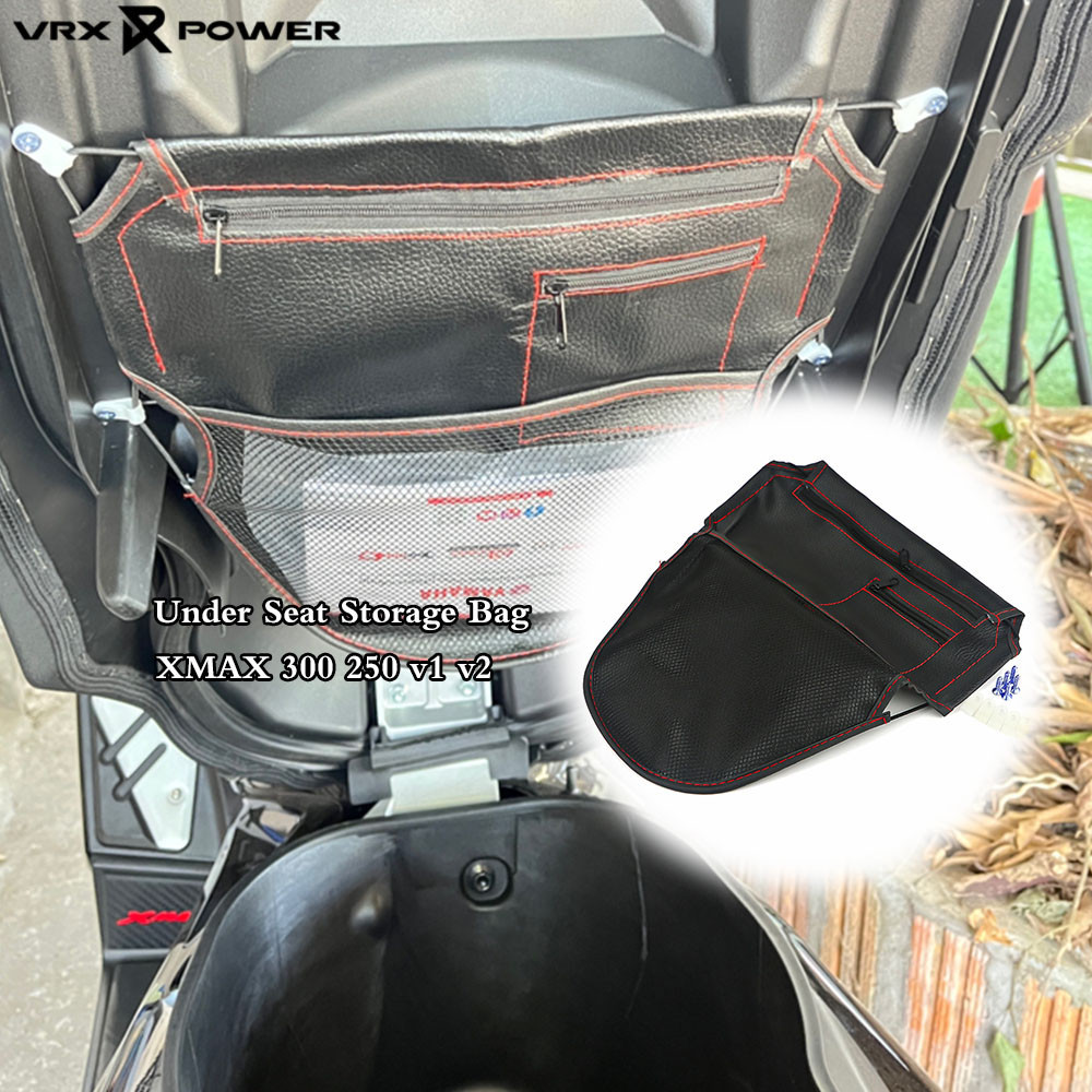 For YAMAHA XMAX 300 250 Motorcycle Underseat Storage Zipper Pocket PU ...