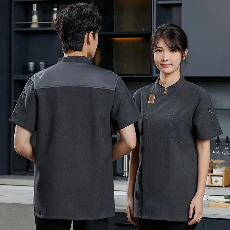 Short Sleeved Restaurant Kitchen Uniform for Women, Chef Work Uniform ...