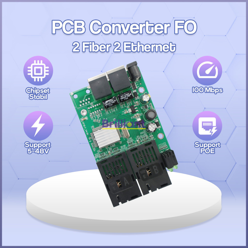 Media CONVERTER 2 FIBER 2 ETHERNET CM2F2E - 2F2E-PCB+ Adapter Or PCS ...