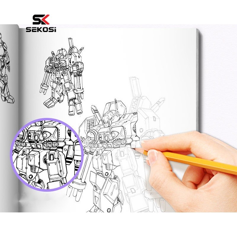 Sk Sketchbook Cartoon Future Mecha Coloring Book Copy Line Draft Copy ...