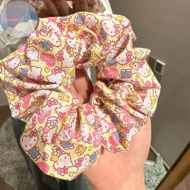 ZHEN Sanrio Hair Ropes Cute Hello Kitty Large Intestine Hair Ring Girly ...