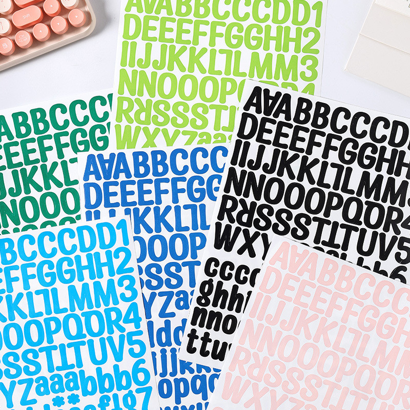 A4 Letter Stickers Uppercase Lowercase Numbers Phone Case Back Card ...