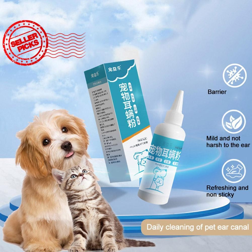 70g/ Bottle Pet Ear Mite Powder Dog Cat Ear Canal Cleaner Improve ...