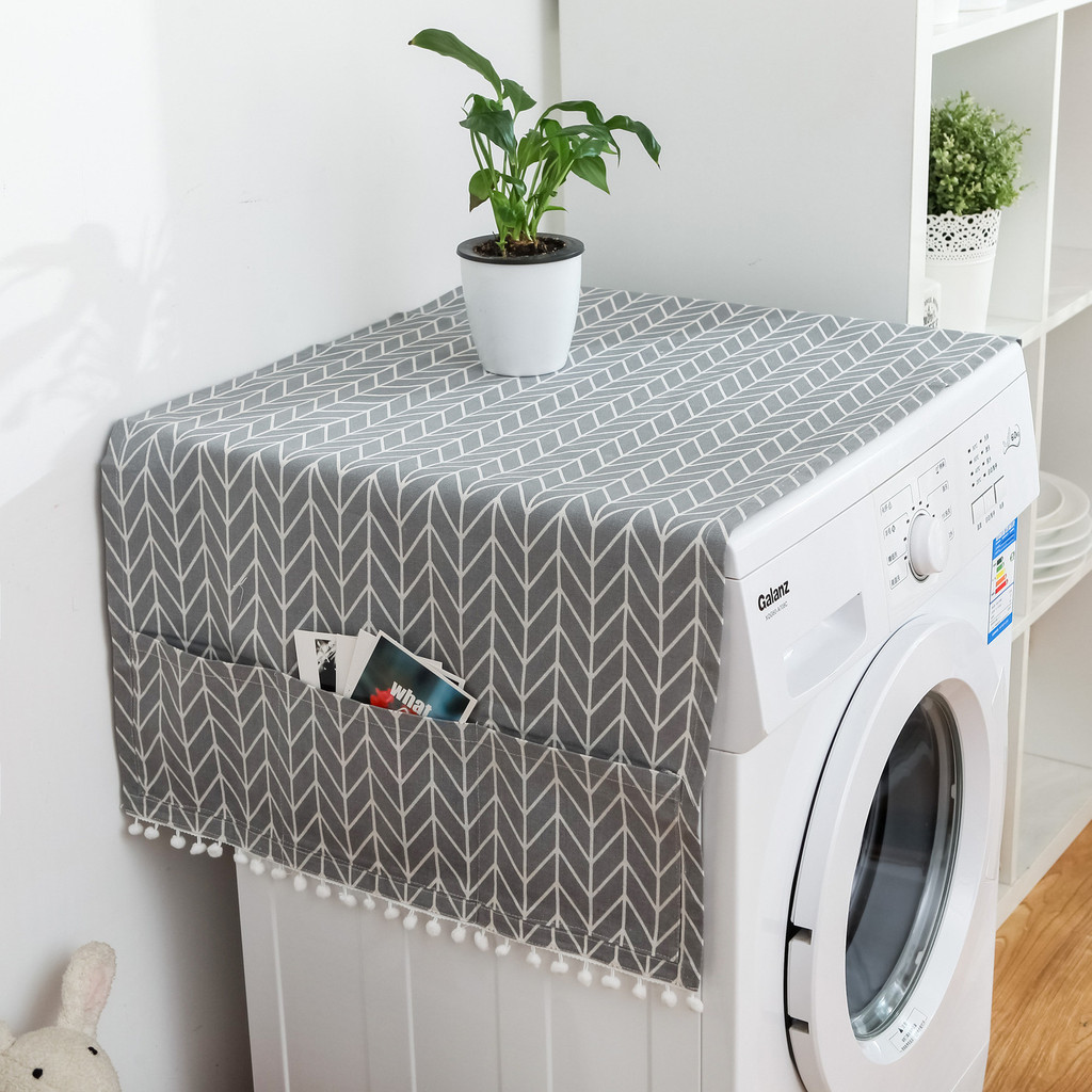 Geometric Refrigerator Cover Cloth Single Door Refrigerator Dust Cover ...