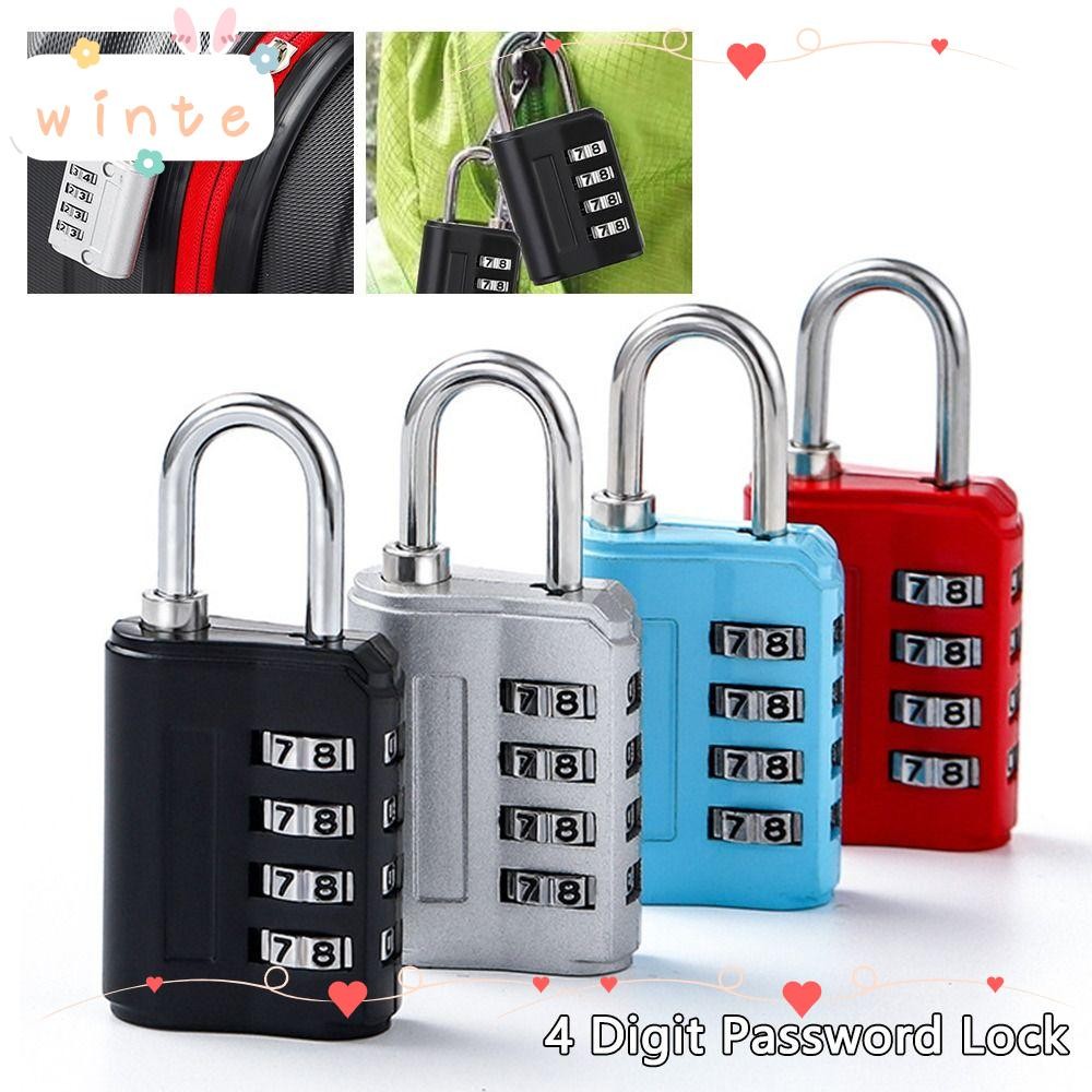 WINTE 4 Digit Password Lock Anti-Theft Suitcase Combination Lock Coded ...