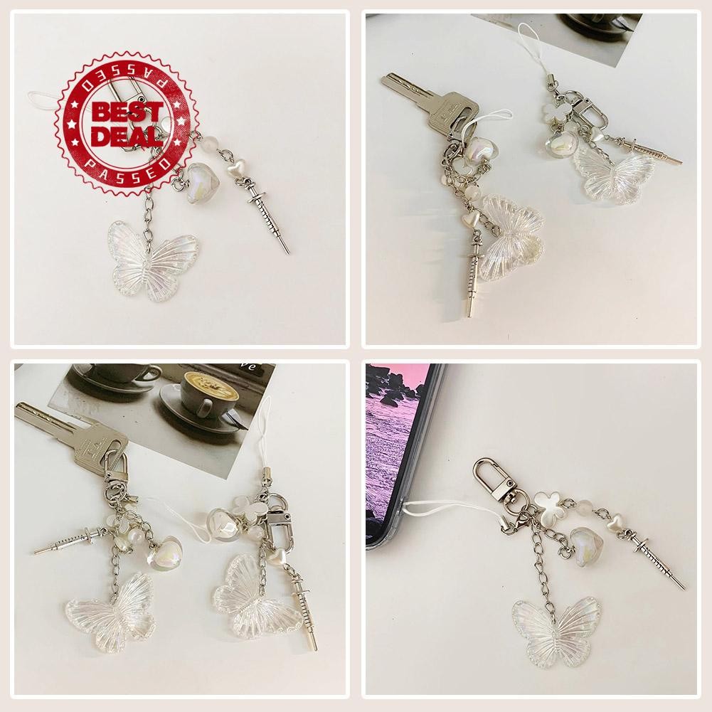 Butterfly Keychain Pendant Mobile Phone Chain Notebook Handbook Card ...
