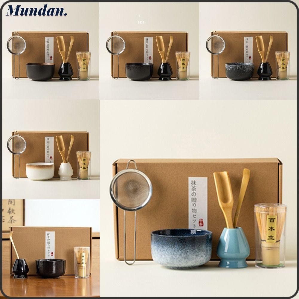 MUNDAN 4/6PCS Japanese Matcha Tea Set, Bamboo Ceramic Reusable Matcha ...