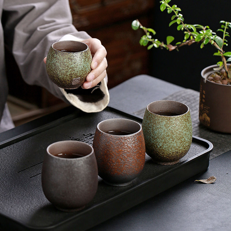 Stoneware Kiln Changed Master Cup Ceramic Tea Cup Creative Egg-Shaped Cup Handmade Tea Cup Kung ...