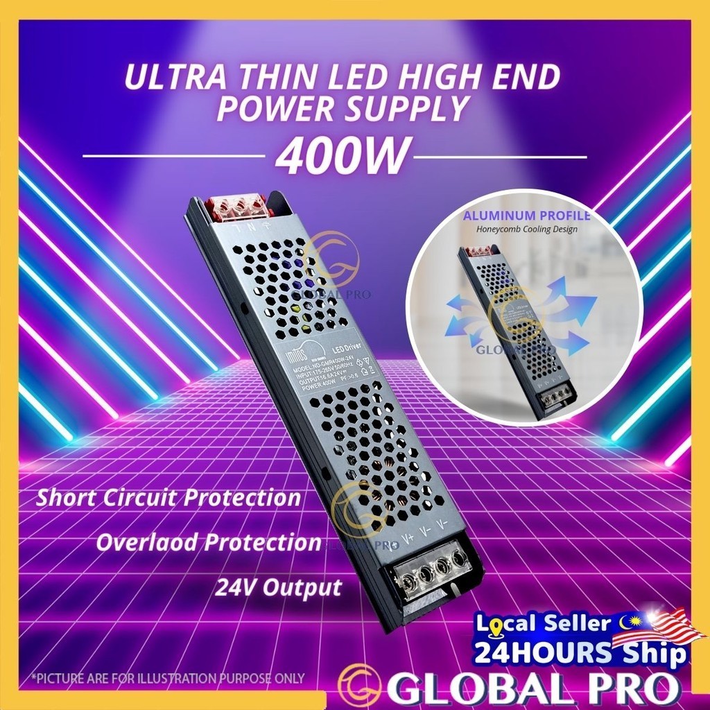 SLIM DESIGN Power Supply DC24V 400W Lighting Transformer LED Strip Light Low Voltage Transformer ...