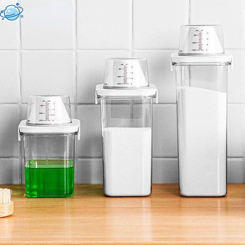 Household Washing Powder Liquid Storage Box with Measuring Cup ...