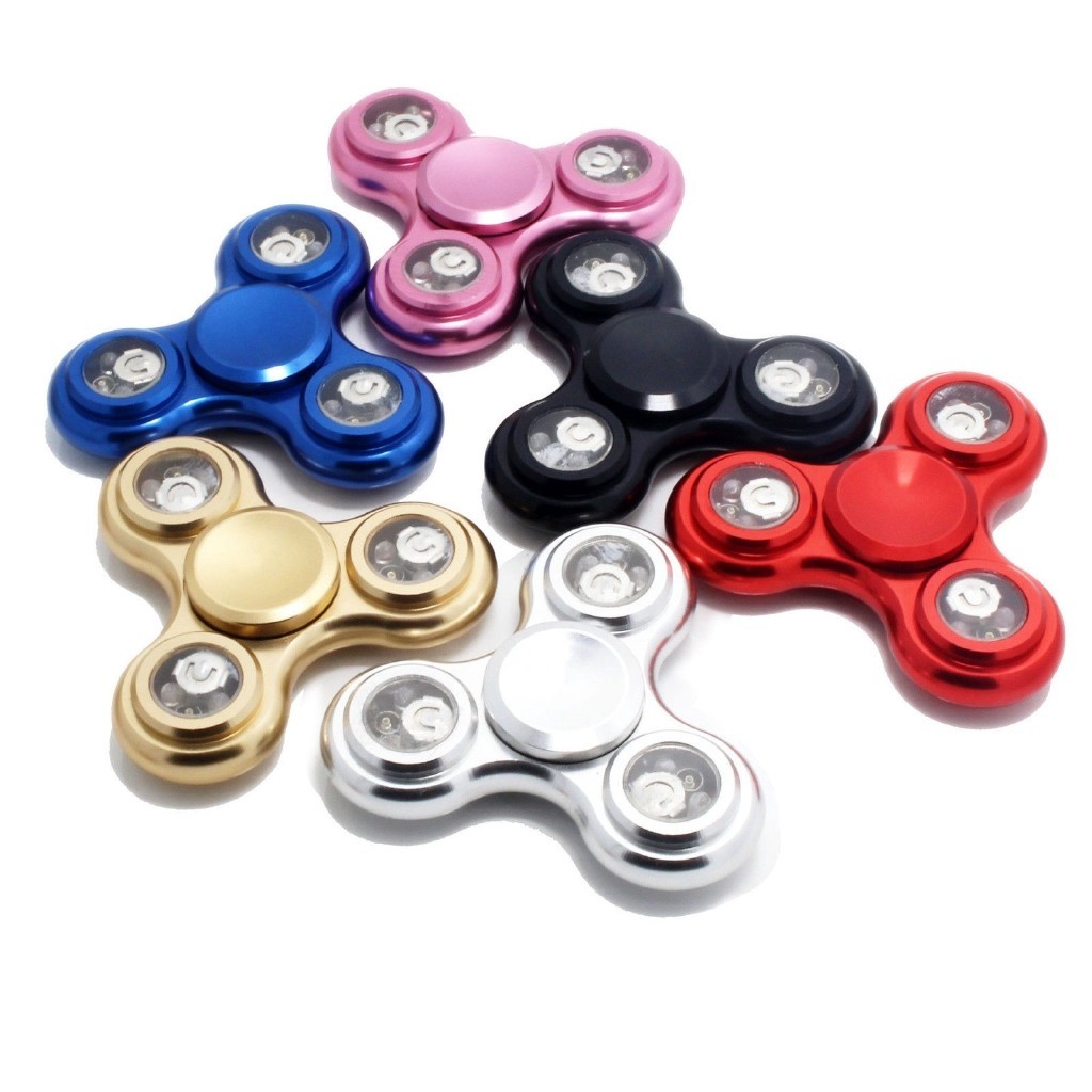 Rechargeable Led Light-up Flashing Fidget Tri-spinner With Classic And ...