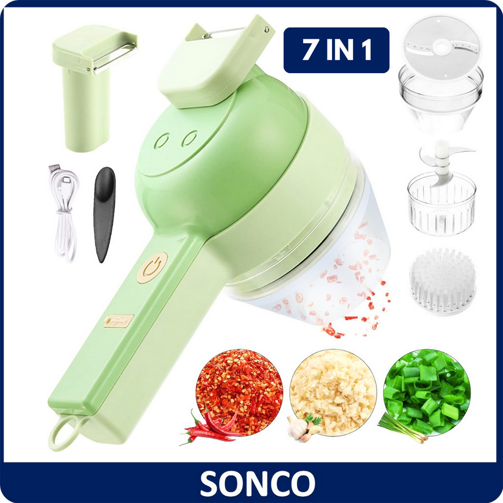 7 In 1 Multifunctional Electric Vegetable Cutter Stainless Steel ...