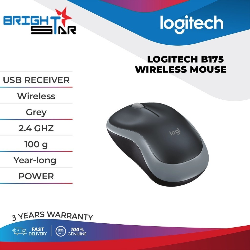 LOGITECH B175 WIRELESS MOUSE WITH USB RECEIVER | Shopee Malaysia