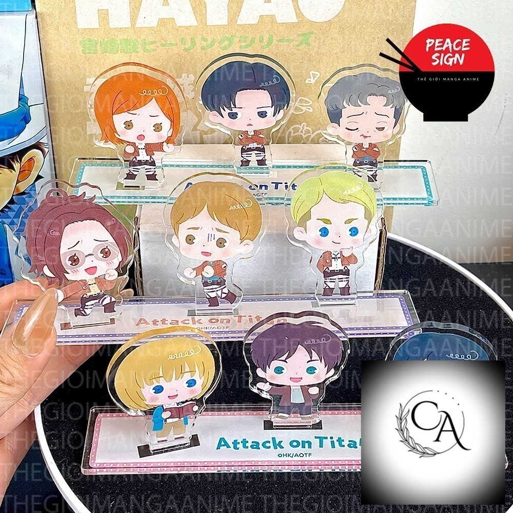 Attack ON TITAN chibi 3-character mini model set Levi Hanji Eren Mikasa ...