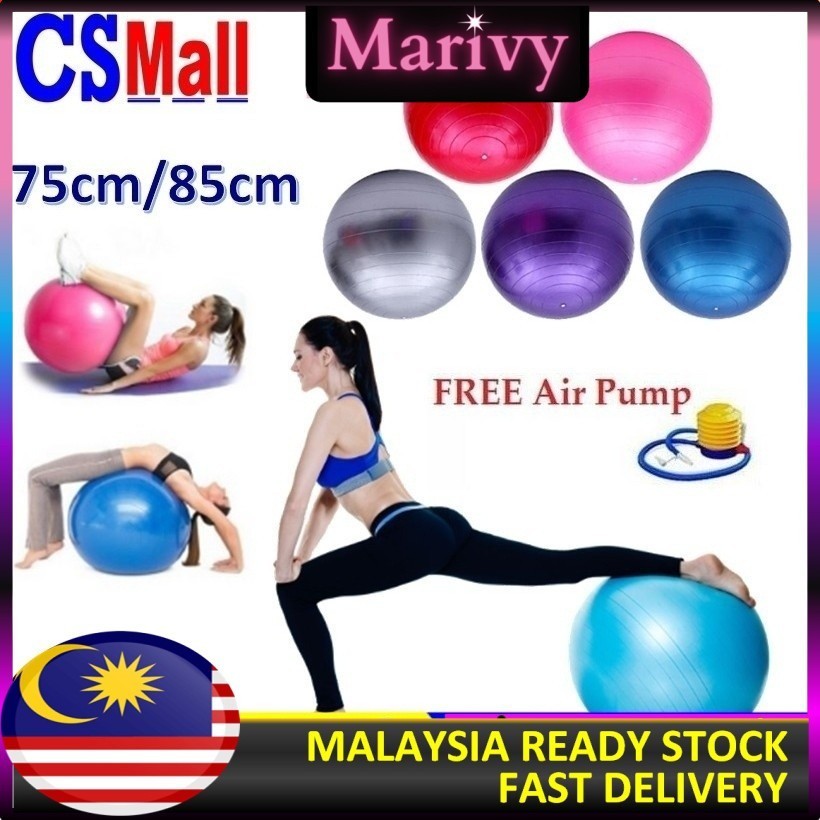🔥🔥FREE PUMP 75cm 85cm Burst Resistance Yoga Ball Gym Fitness Iron Shake ...