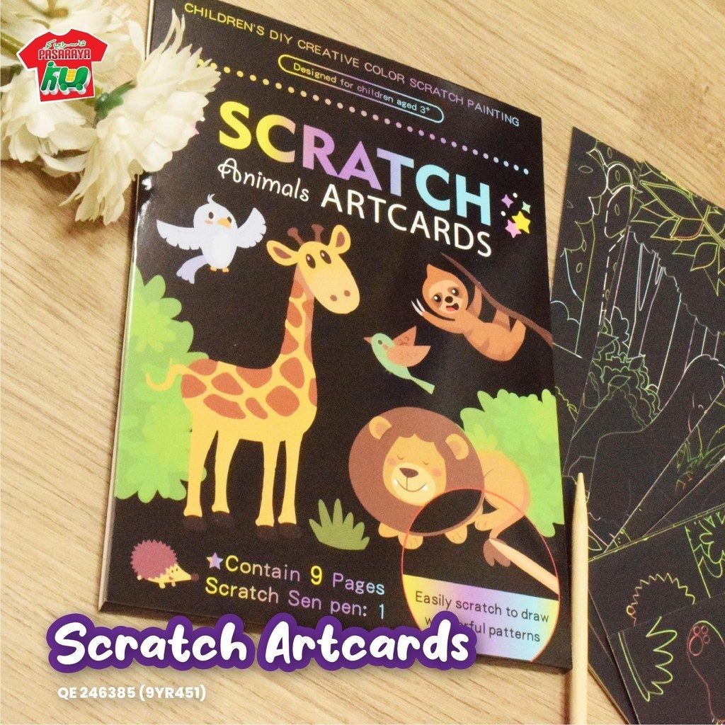 SCRATCH ART CARDS | KIDS PLAY SCRATCH ART CARDS | Shopee Malaysia