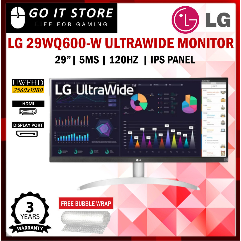 LG Ultrawide 29" 29WQ600-W IPS FHD (2560X1080) AMD Freesync HDR10 100Hz ...