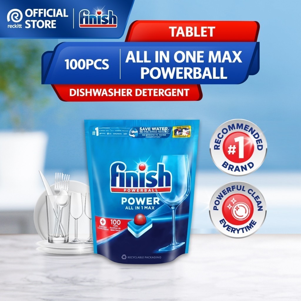 Finish All in One Max Power Ball Dishwasher Machine Dish Cleaner ...