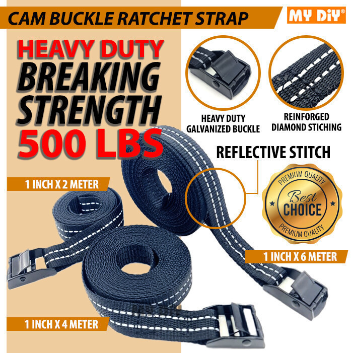 MYDIYSDNBHD - HEAVY DUTY CAM BUCKLE RATCHET TIE DOWN STRAP | Shopee ...