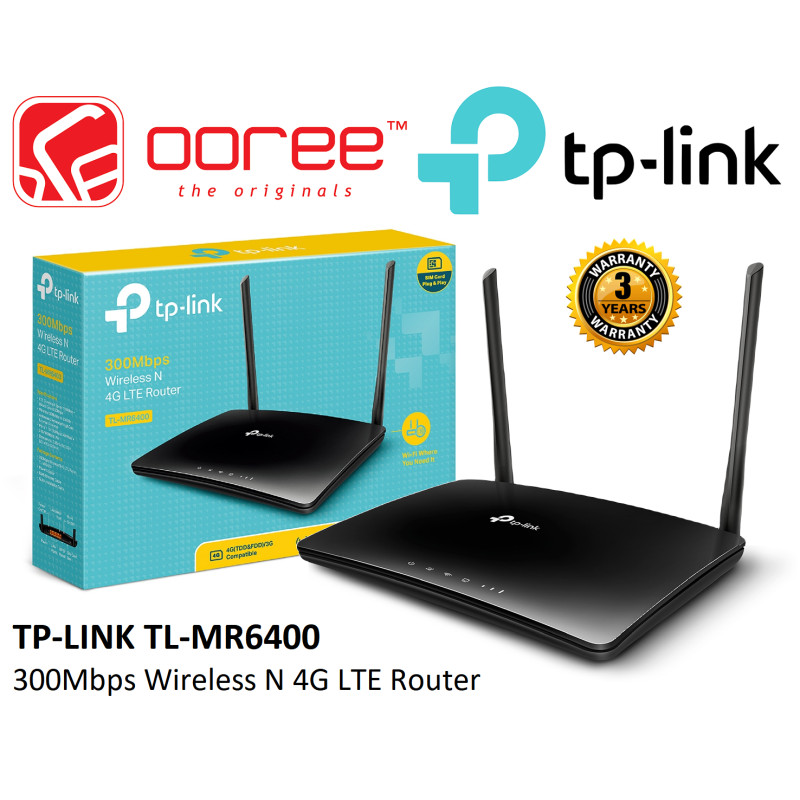 TP-LINK TL-MR6400 300 MBPS WIRELESS N 4G LTE ROUTER WITH MICRO SIM CARD ...