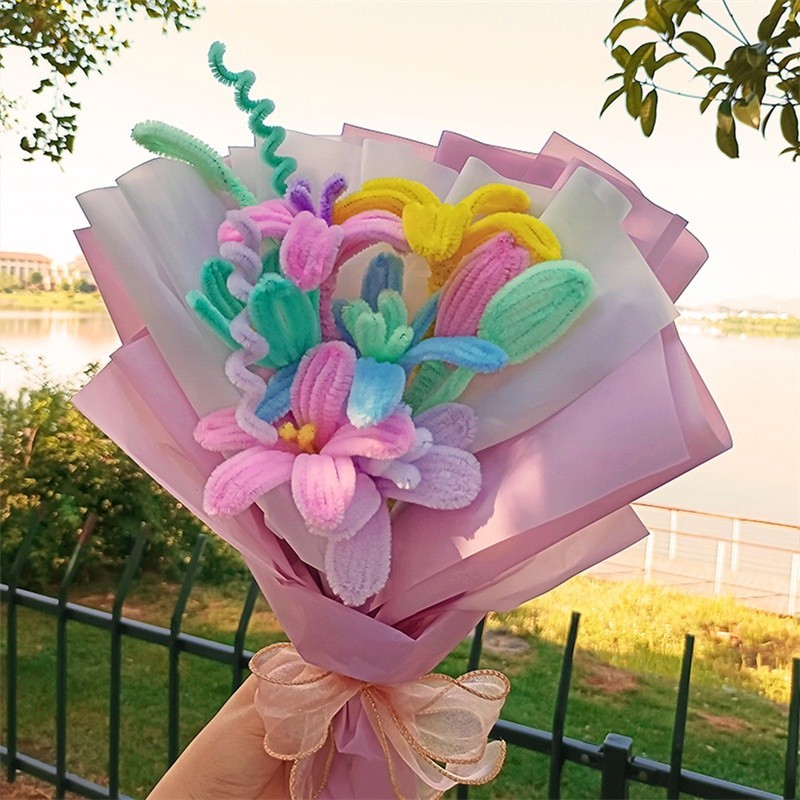100PCS Chenille Stems Sticks Colorful Soft Sticks Kids Educational Diy ...