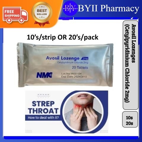 AVOSIL SORE THROAT LOZENGES Cetylpyridinium Chloride 2mg10s/20s ...