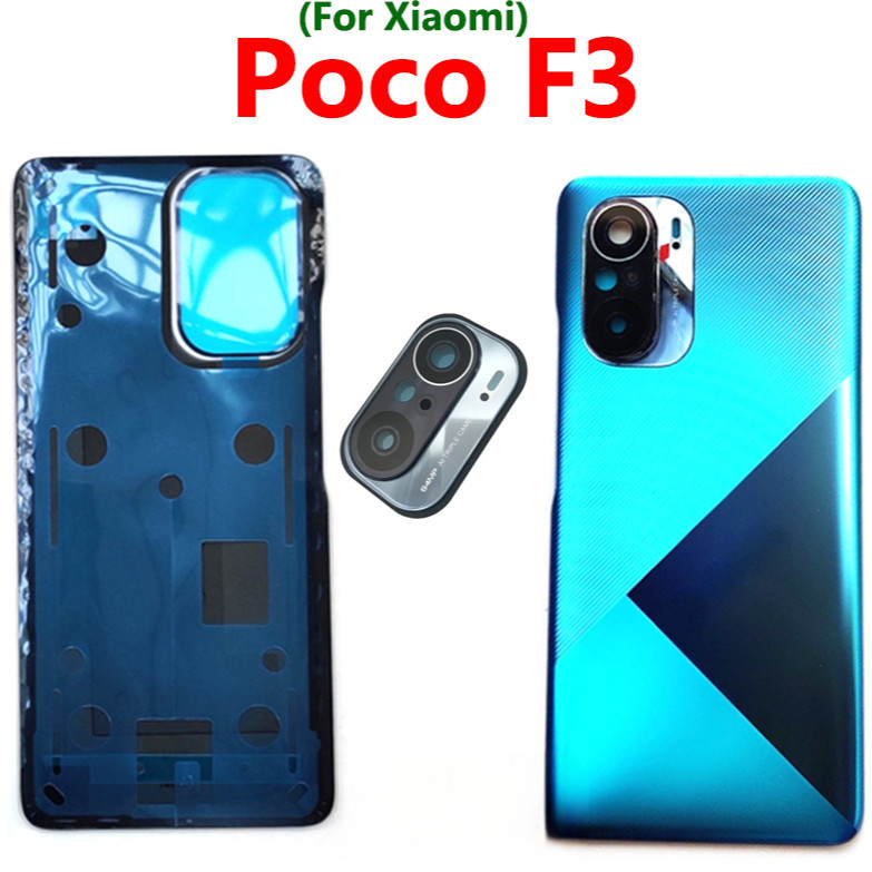 Back Battery Cover For Xiaomi POCO F3 Back Glass Panel Rear Housing ...