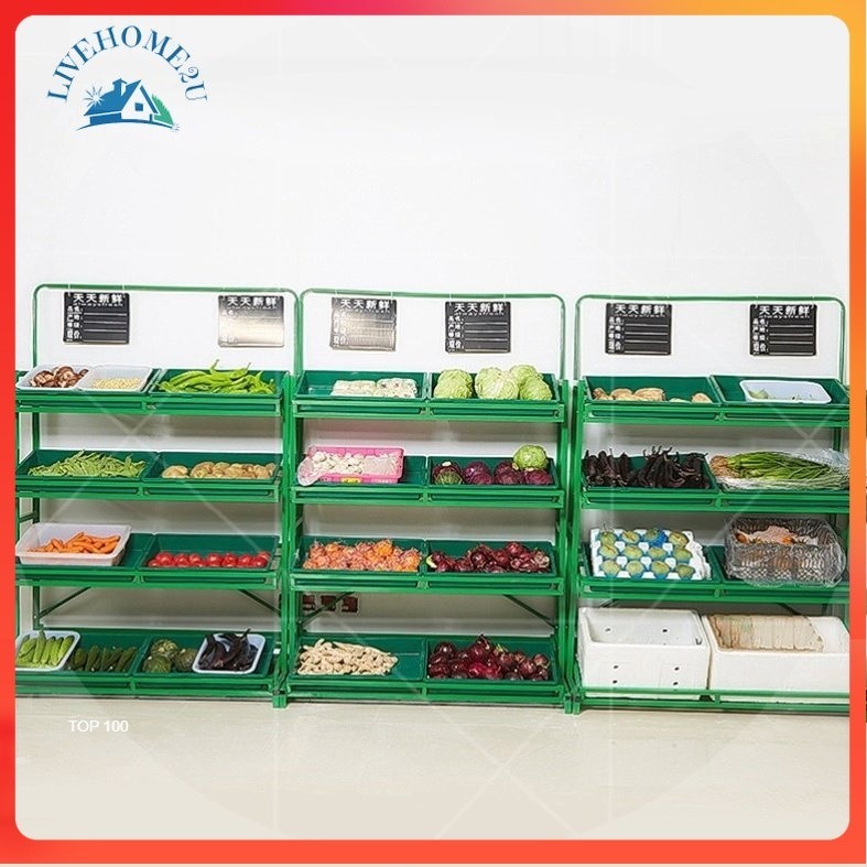 Fruit and Vegetable Shelves Supermarket Display Shelves Multi-layer ...