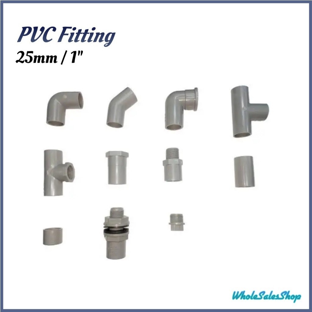 1" 25mm PVC Pipe Fitting Connector Sambungan Paip Air ELBOW 45 DEGREE ...