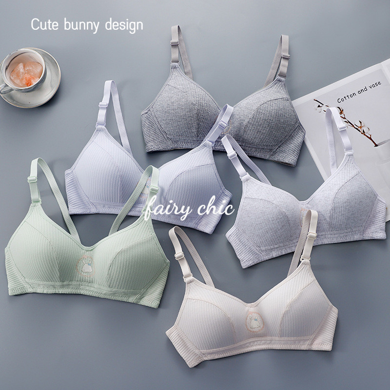 small breast bra Cotton bra student bra youth bra Thin cup girl's cute ...