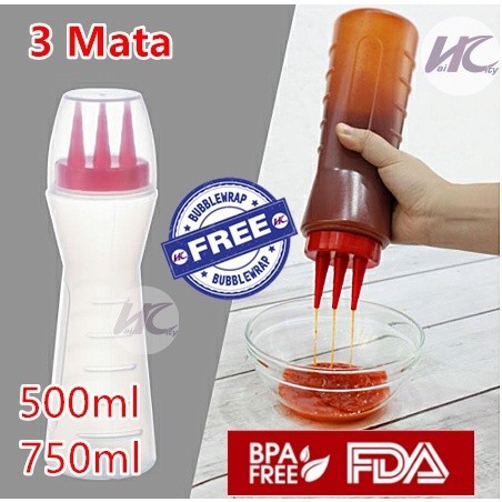 (HC) 3 Mata ACUAN ROTI JALA/ Multipurpose/ Sauce Squeezer/ Botol Roti ...