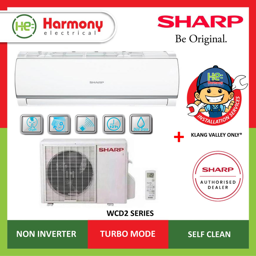 (FREE DELIVERY KL) SHARP 1.0hp /1.5hp / 2.0hp/ 2.5hp Air Cond AHA9WCD2 / AHA12WCD2/ AHA18WCD2 ...