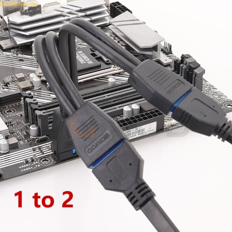 Doublebuy 2 Port USB 3 0 Female to 20 Pin Header Motherboard Cable ...