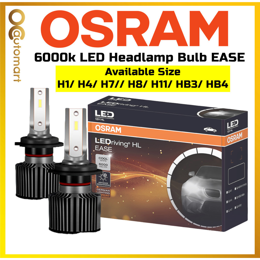 OSRAM 6000k LED Headlight Ease Car LED Bulb H1, H4, H7, H11, HB3/4 ...