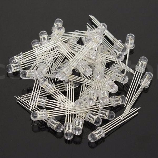 50pcs LED RGB Common Cathode 4-Pin F5 5MM Diode | Shopee Malaysia
