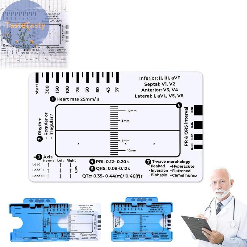 TasteTasty ECG 7 Step Ruler, ECG Ruler Plastic Ruler Measuring Tool ...