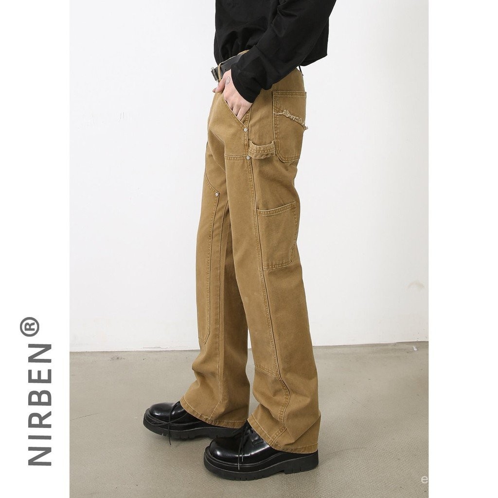 Denim|New Logging Pants Men's Street Wear High Street Overalls American ...