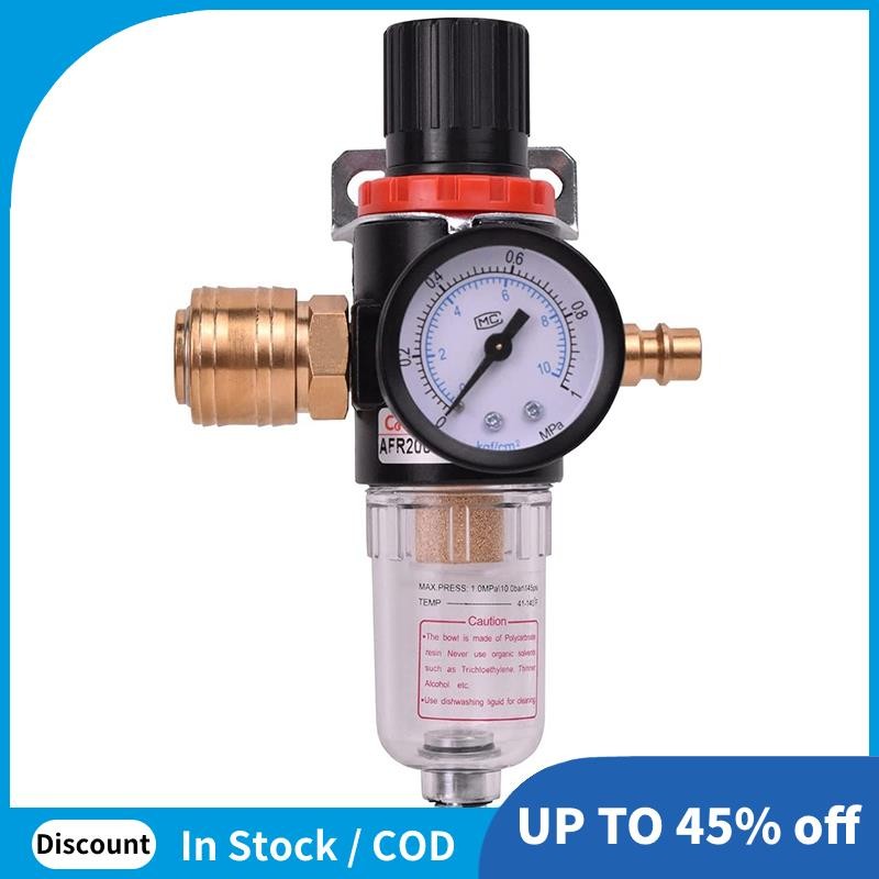 Compressed Air Plug-In Pressure Reducer with Water Separator, Pressure ...