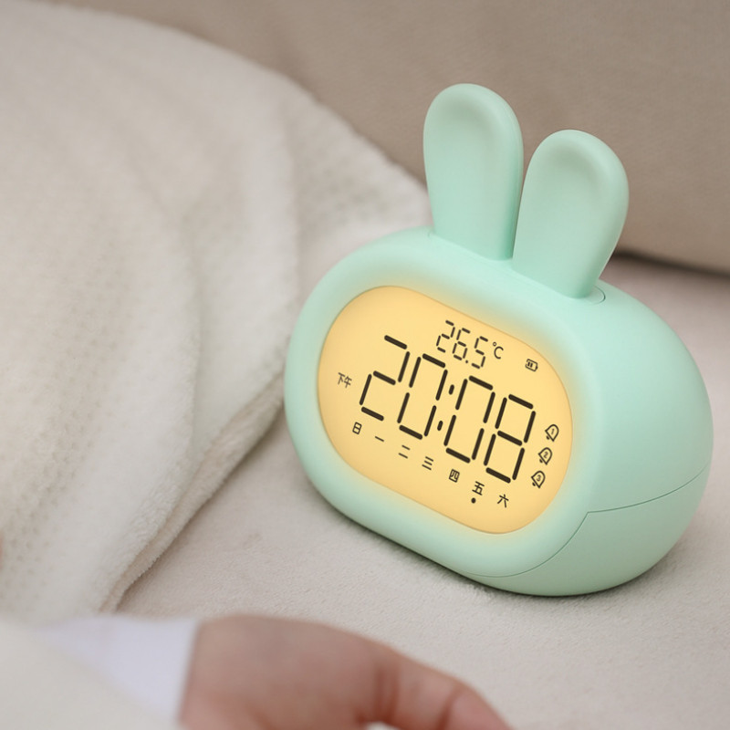 Cartoon Cute Rabbit Expression Alarm Clock LED Brightness Adjustment ...