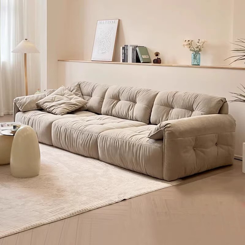 New Cloud Straight Row Sofa for Living Room, Modern Simple Cream Style ...