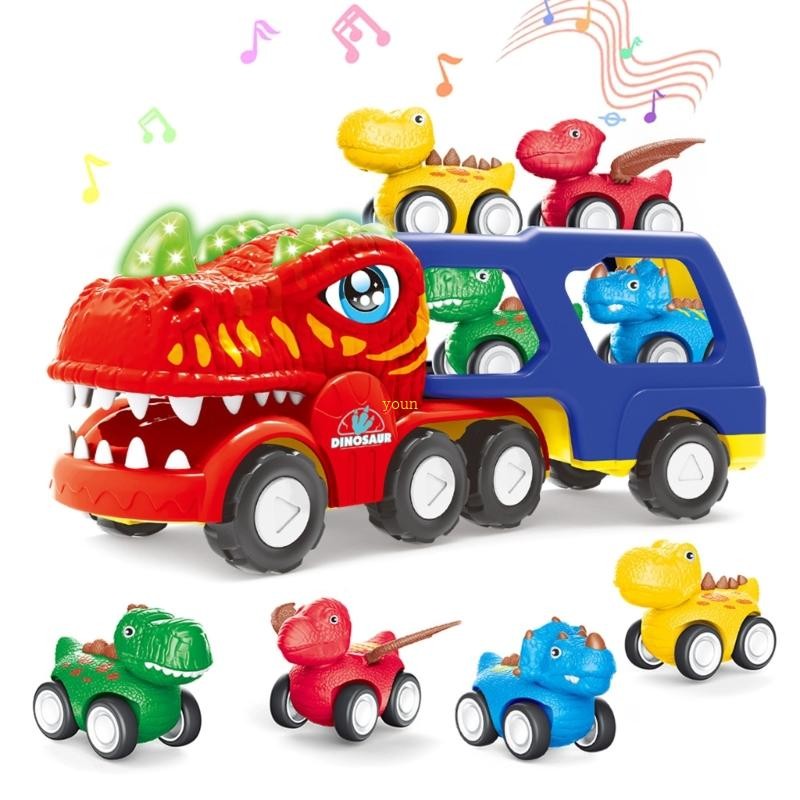 youn Dinosaur Transport Car Toy Truck Electric Music Car Toy Toddlers ...