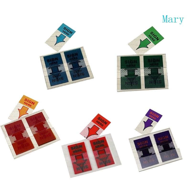 Mary 250Pcs Sign Here Tabs with Dispenser Colored Book Page Mark ...