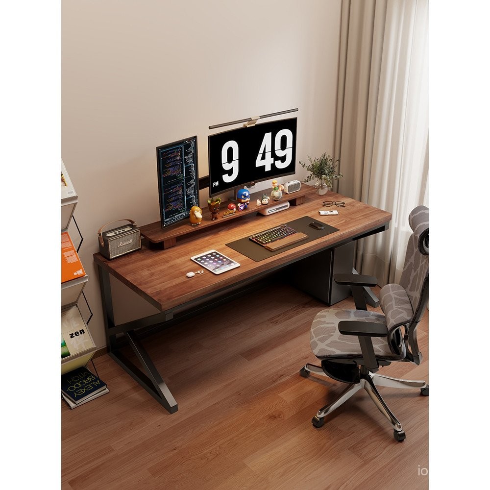 Solid Wood Computer Desk Household Desk Large Board Double Gaming Table ...
