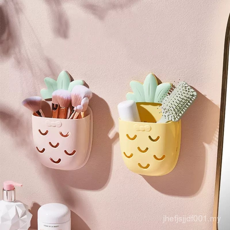 Perforation-free Comb Storage Tube Bathroom Toothpaste Rack Wall ...