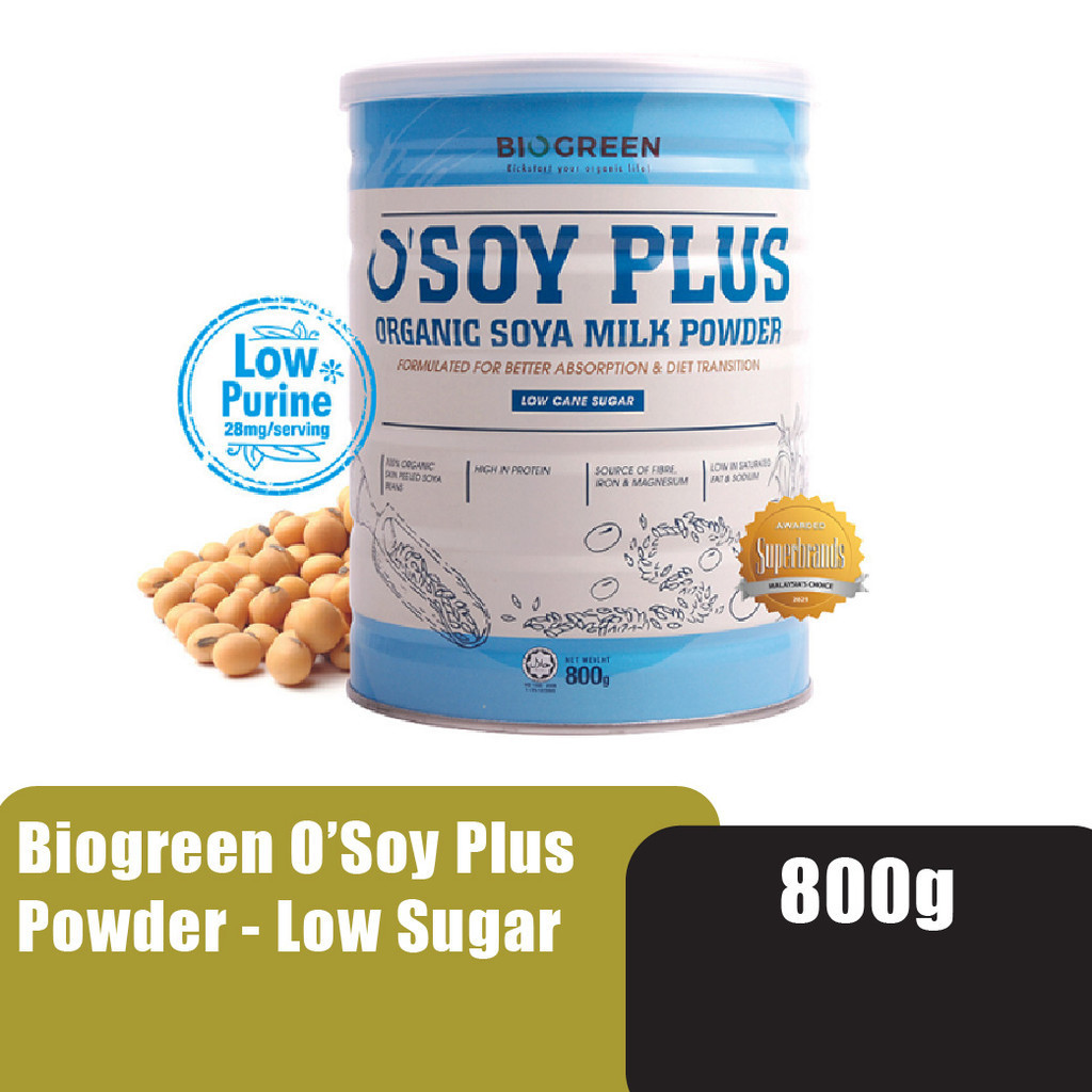 BIOGREEN O'Soy Plus Organic Soya Milk Powder 800g - Halal and Low Cane ...