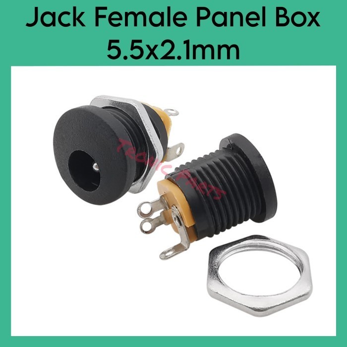 Dc Socket Jack Female DC Large Nut 5.5x2.1mm Panel Box Mount Socket ...