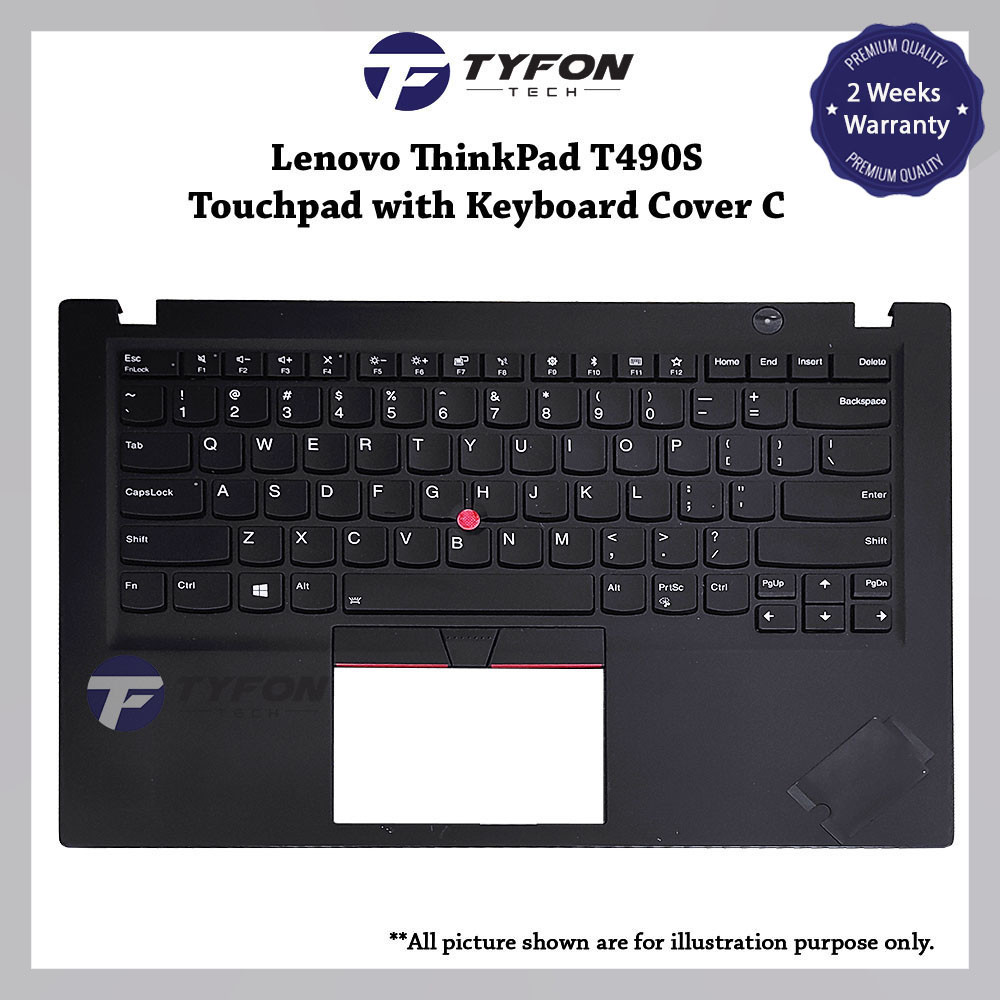 Lenovo ThinkPad T490S Laptop Palmrest Cover C with Keyboard 02HM208 ...